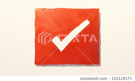 Watercolor illustration of a red checkbox on a... - Stock Illustration ...