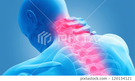 Visual representation of neck pain: An embodied... - Stock Illustration ...