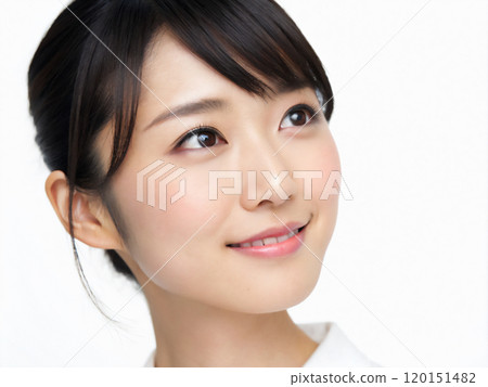 Beautiful Japanese woman, face closeup - Stock Illustration [120151482 ...