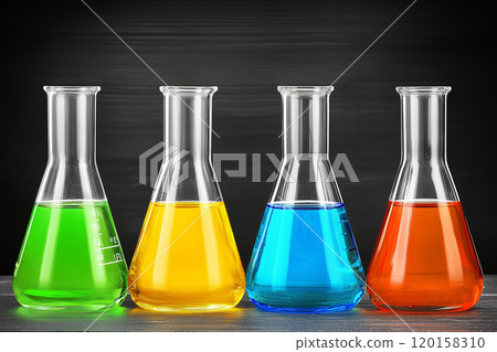 Colorful Bottles for Scientific Experiment or... - Stock Illustration ...