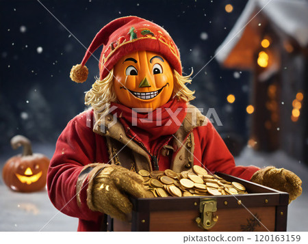 Santa Claus handing out gold coins - Stock Illustration [120163159] - PIXTA