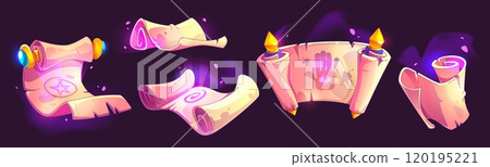 Magic parchment paper and scroll-插圖素材 [120195221] - PIXTA圖庫