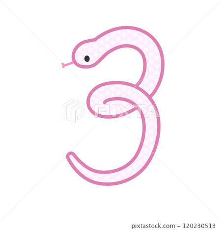 A comical and cute pink snake that forms the... - Stock Illustration ...