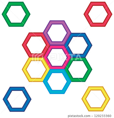 Colorful Hexagon Pattern Design-插圖素材 [120233360] - PIXTA圖庫