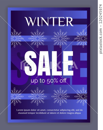 Winter sale. Seasonal discount. Cold... - Stock Illustration [120245974 ...