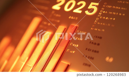 Glowing Bar Graph with 2025 Financial... - Stock Illustration ...