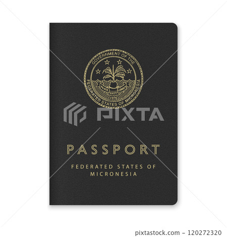 Micronesia Passport Cover with Gold Emblem and... - Stock Illustration ...