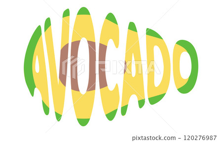 avocado name of a fruits in the form a fruit... - Stock Illustration ...