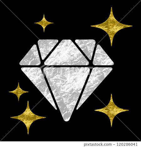 Shining diamond silver and gold silhouette... - Stock Illustration ...