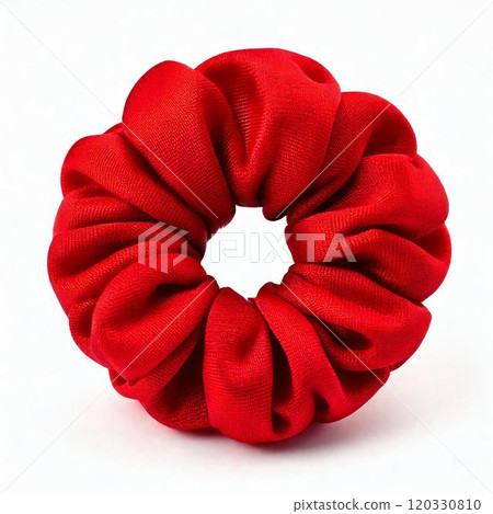 A vibrant red scrunchie, perfect for adding... - Stock Illustration ...