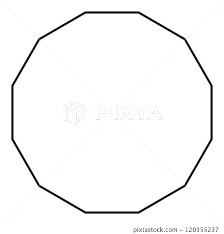 Dodecagon shape symbol, black and white vector...-插圖素材 [120355237 ...