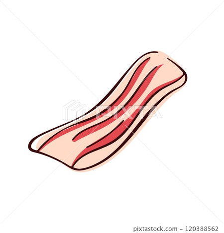Bacon strip with lines in flat style. Ideal for... - Stock Illustration ...