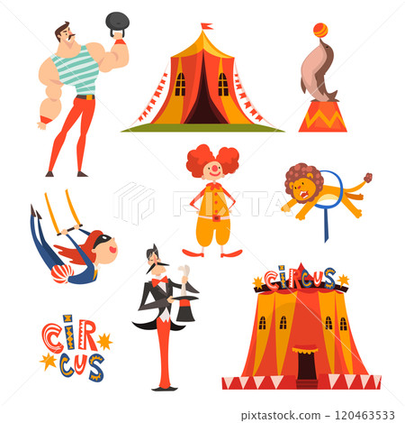 Collection of Circus Characters, Juggling... - Stock Illustration ...