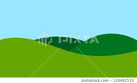 Simple green hill landscape, hills mountains,... - Stock Illustration ...