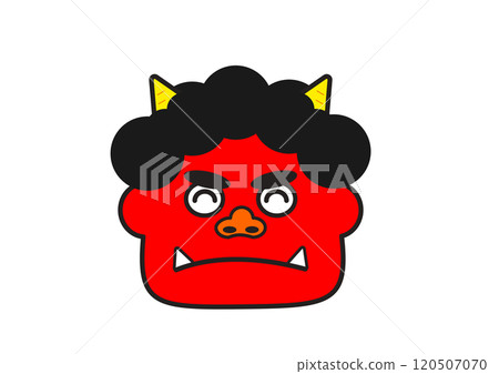 Laughing red demon face - Stock Illustration [120507070] - PIXTA