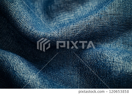Blue Woven Fabric Texture Close-Up - Stock Illustration [120653858] - PIXTA