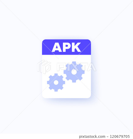 apk file icon for apps and web, vector-插圖素材 [120679705] - PIXTA圖庫