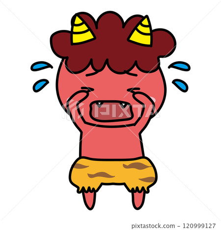 Standing and crying red demon - Stock Illustration [120999127] - PIXTA