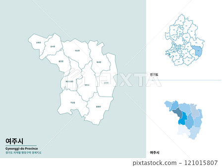 Detailed map illustration of Yeoju-si,... - Stock Illustration ...
