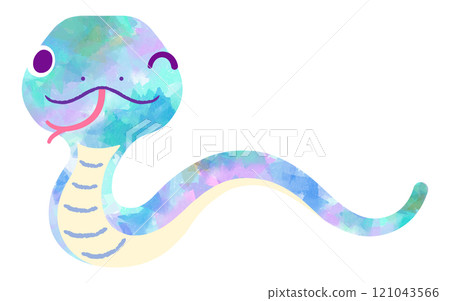 A colorful and beautiful winking snake... - Stock Illustration ...
