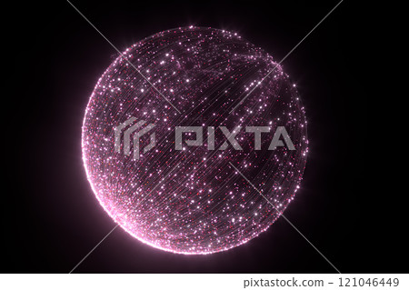 Glowing pink particles with trails, 3d rendering.-插圖素材 [121046449 ...