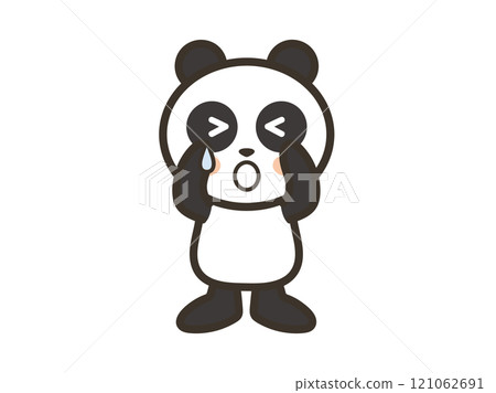 Illustration of a cute panda crying with tears - Stock Illustration ...