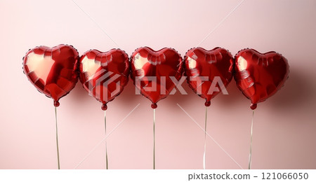 Inflatable red heart on a pink background.... - Stock Illustration ...