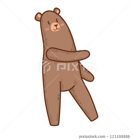Playful bear illustration striking a dynamic... - Stock Illustration ...