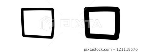 Simple square shapes in thin and thick lines - Stock Illustration ...