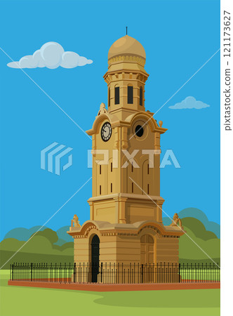 Clock tower vector illustration for your design - Stock Illustration ...