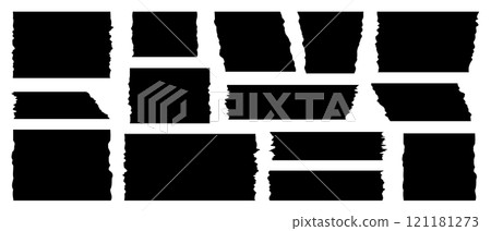 Torn paper frames jagged collage masking vector... - Stock Illustration ...