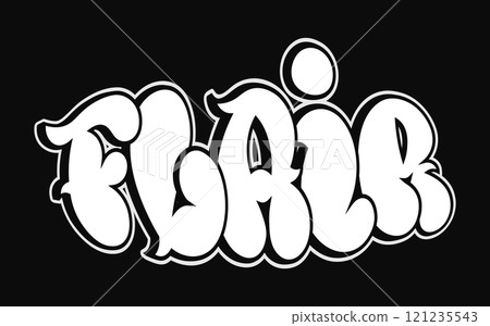 Flair - single word, letters graffiti style.... - Stock Illustration ...