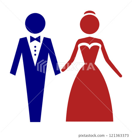 Pictogram-style illustration of a man and woman... - Stock Illustration ...