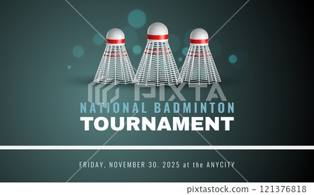 Badminton tournament. Banner template design.... - Stock Illustration ...