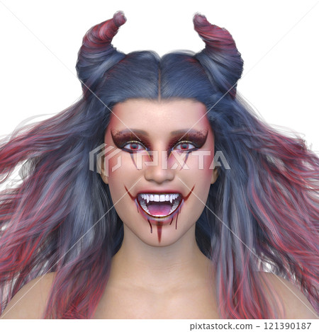 Female vampire face close up - Stock Illustration [121390187] - PIXTA
