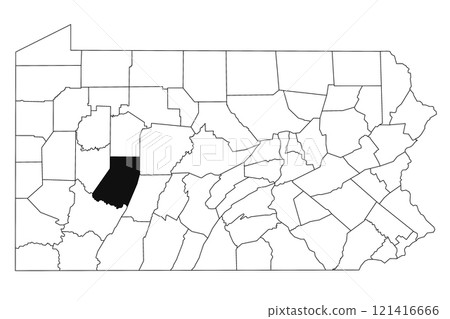 Map of Indiana County in Pennsylvania state on... - Stock Illustration ...
