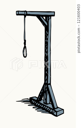 Vector drawing. Wooden gallows with loop - Stock Illustration ...