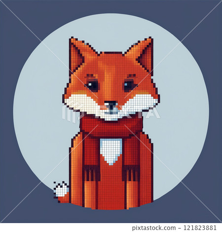 Pixel art style pixelated fox - Stock Illustration [121823881] - PIXTA