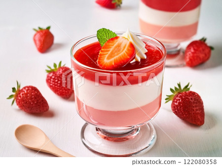 Strawberry cold dessert - Stock Illustration [122080358] - PIXTA