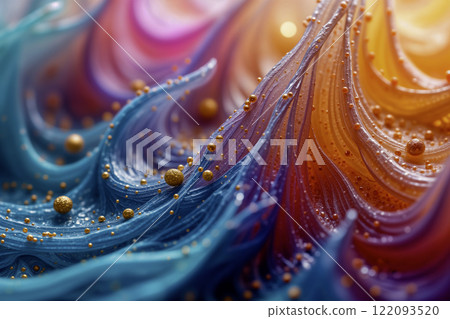 Iridescent fluid art with swirling colors and... - Stock Illustration ...