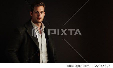 Handsome English man model dressed up smart... - Stock Illustration ...