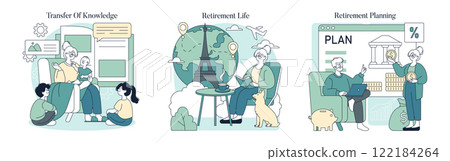 Generational wisdom and retirement planning... - Stock Illustration ...