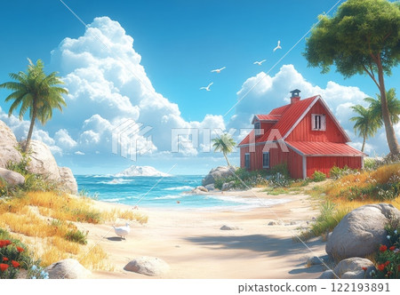 Tropical themed animal farm minimal background - Stock Illustration ...