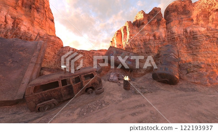 ruined city landscape - Stock Illustration [122193937] - PIXTA