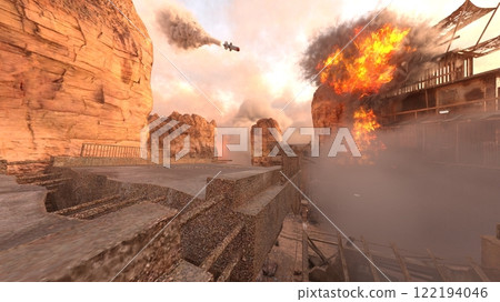Ancient ruins under attack - Stock Illustration [122194046] - PIXTA