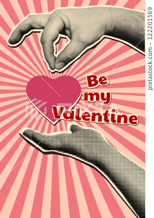 Be my Valentine mixed media style halftone... - Stock Illustration ...