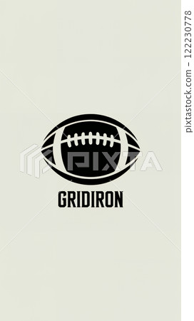A minimalist gridiron emblem with text word on...-插圖素材 [122230778 ...