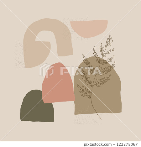 Minimalist abstract design with organic forms... - Stock Illustration ...