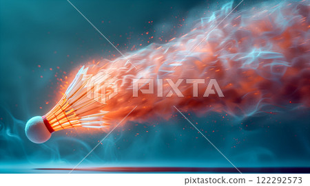 Badminton Shuttlecock in Flight With Smoke... - Stock Illustration ...