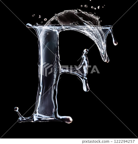 The letter F formed with water - Stock Illustration [122294257] - PIXTA